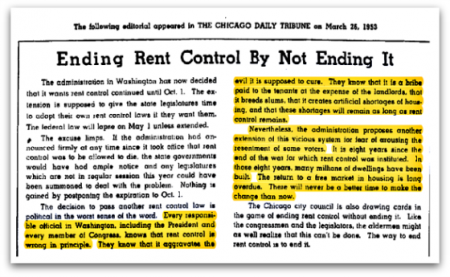 Rent Control - Then and Now